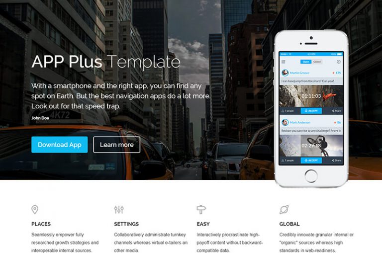 App Plus - Free App Game Landing HTML5 Template - ThemeWagon