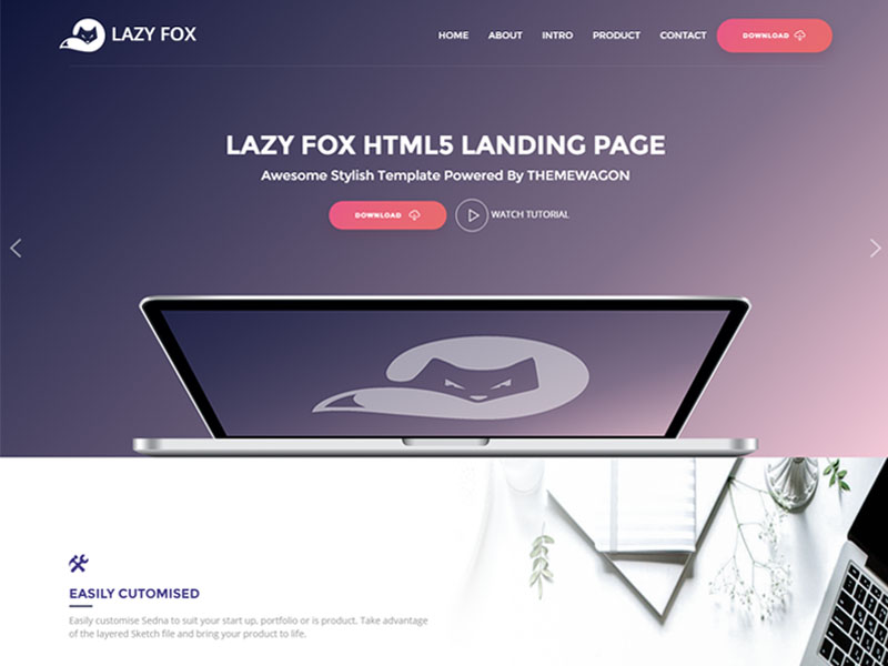 Lazy Fox Free Bootstrap HTML5 Landing Page Template