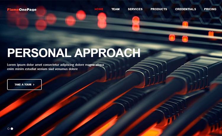 Flame Free Bootstrap Business Personal One Page Template