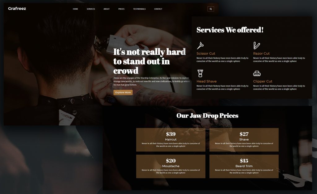 Razor - Free Bootstrap Barbershop Website Template