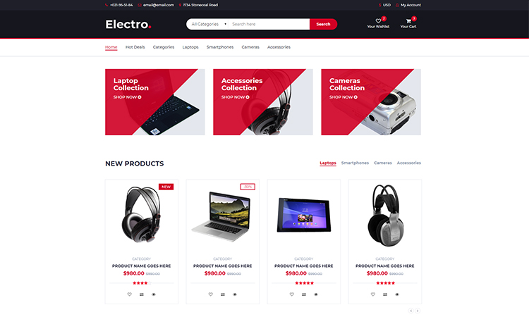 Electro Multi page Ready Free Bootstrap ECommerce Template