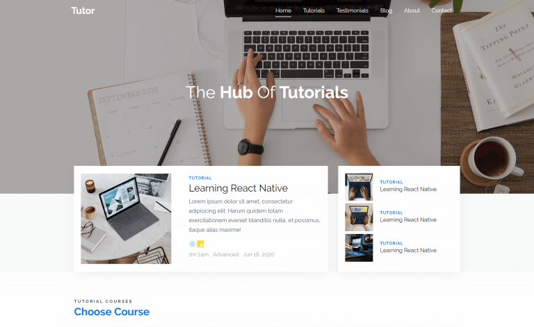Tutor - Free Responsive Bootstrap 4 HTML5 Educational Website Template ...