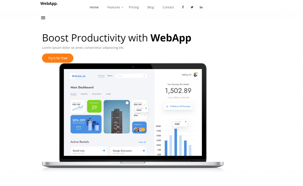 Webapp - Free Responsive Bootstrap 4 HTML5 Landing Page Template Webapp - Free Responsive Bootstrap 4 HTML5 Landing Page Template