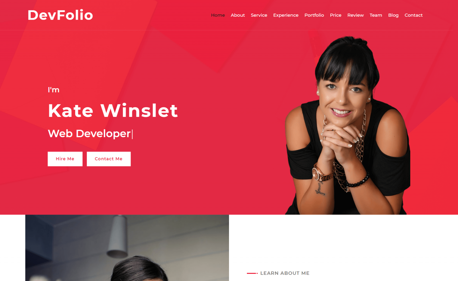 Devfolio - Free Bootstrap 4 HTML5 Portfolio Website Template