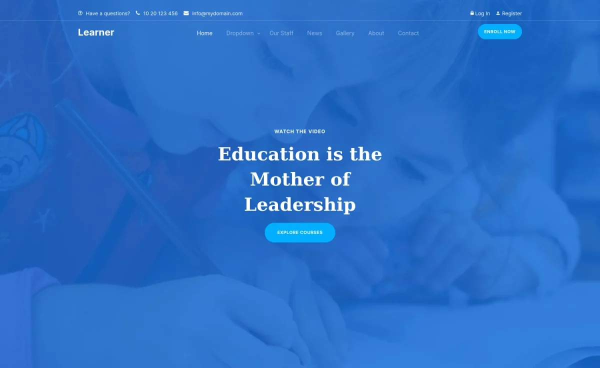 Learner - Free Bootstrap 4 Educational Landing Page Template