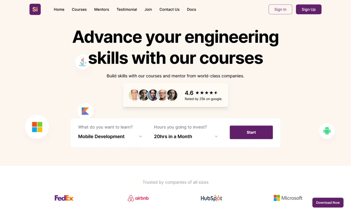 Si – Free Tailwind CSS Educational Website Template - ThemeWagon