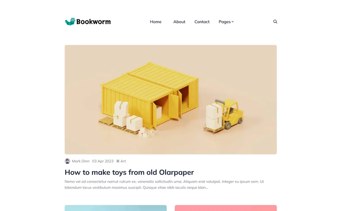 BookWorm - Free Tailwind CSS Blogging Website Template - ThemeWagon
