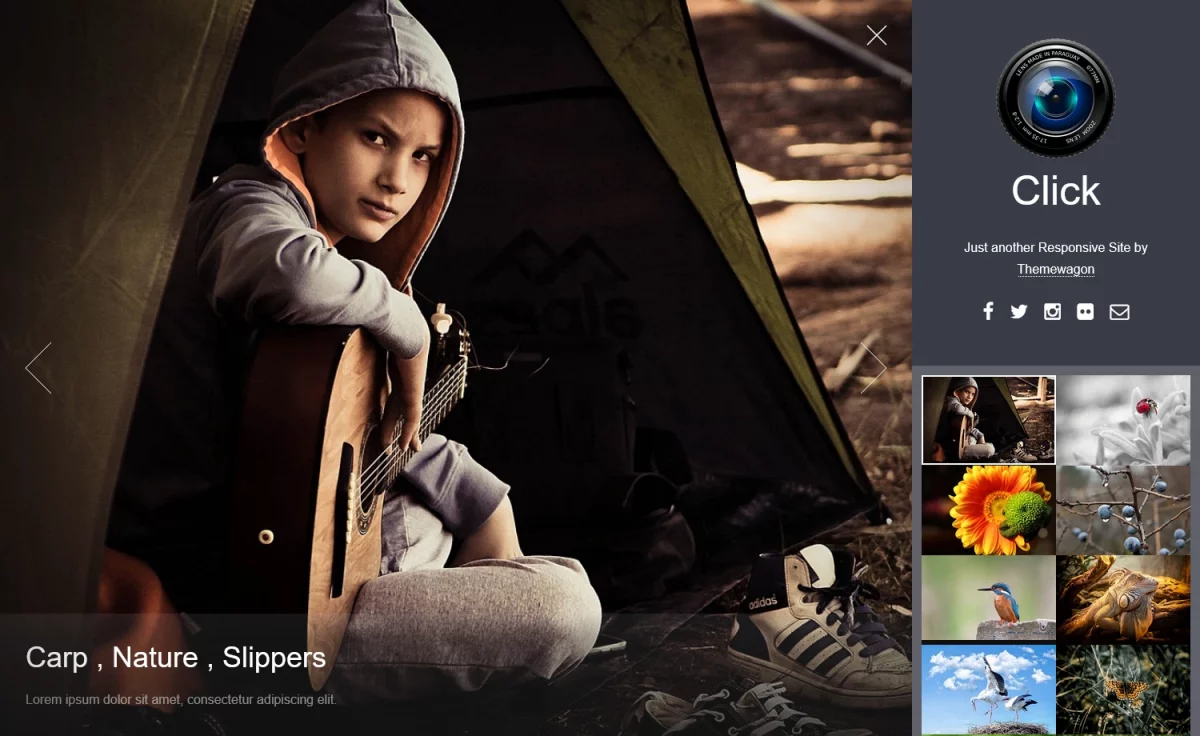 Click - Free Responsive HTML5 Photography Template - ThemeWagon