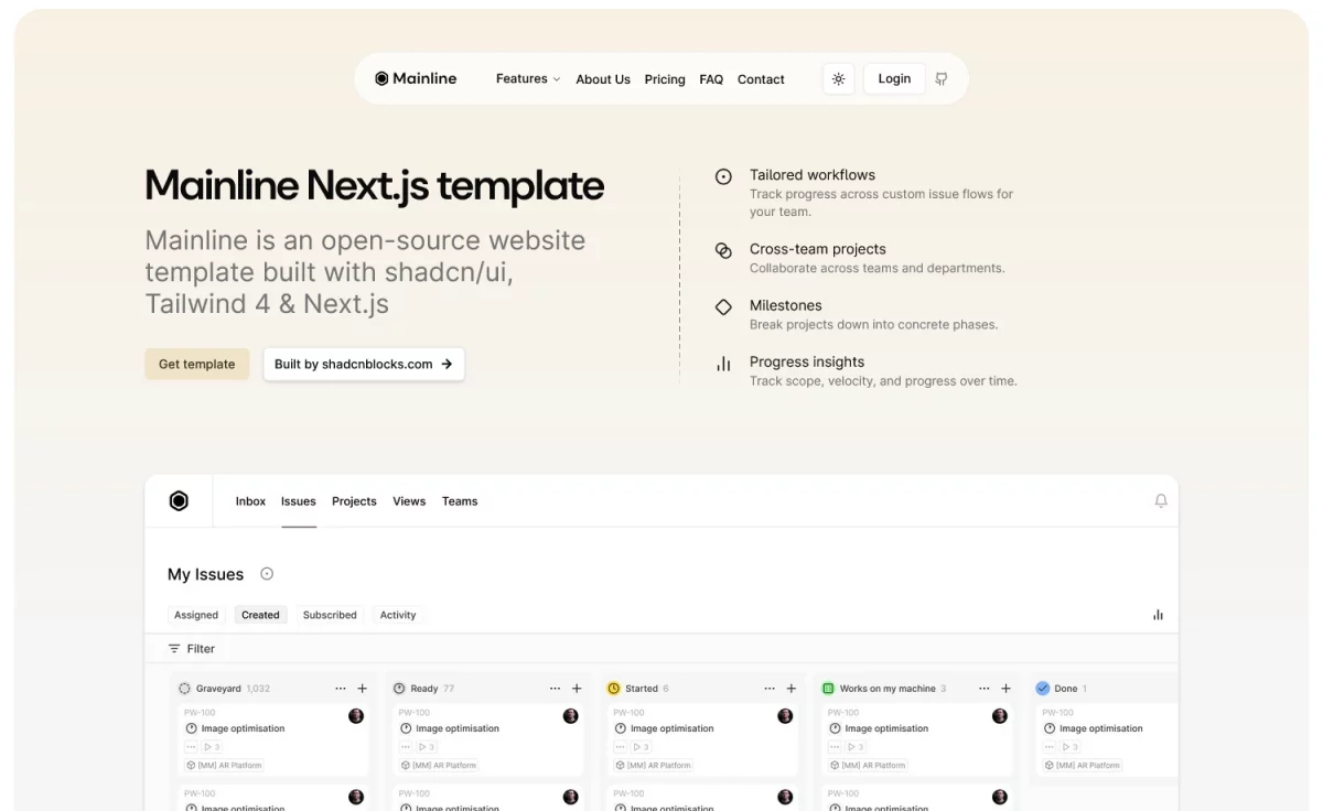 Mainline - Free Tailwind CSS & Next.js Landing Website Template ...