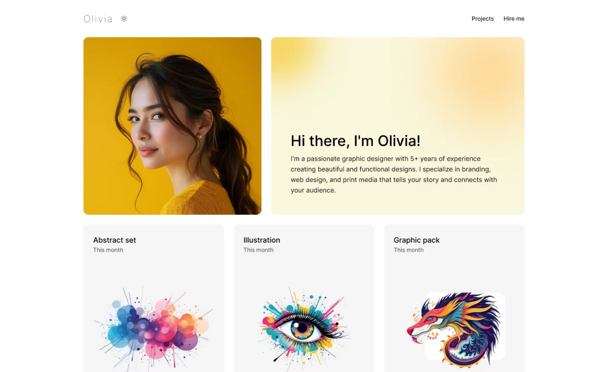 Olivia - Free One-Page Tailwind CSS Portfolio Website Template - ThemeWagon