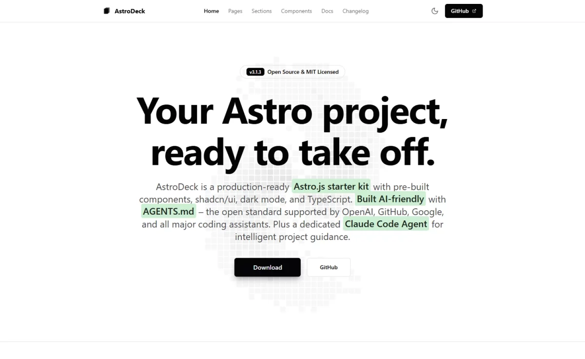 AstroDeck - Free Tailwind CSS & Astro Starter Kit Template - ThemeWagon