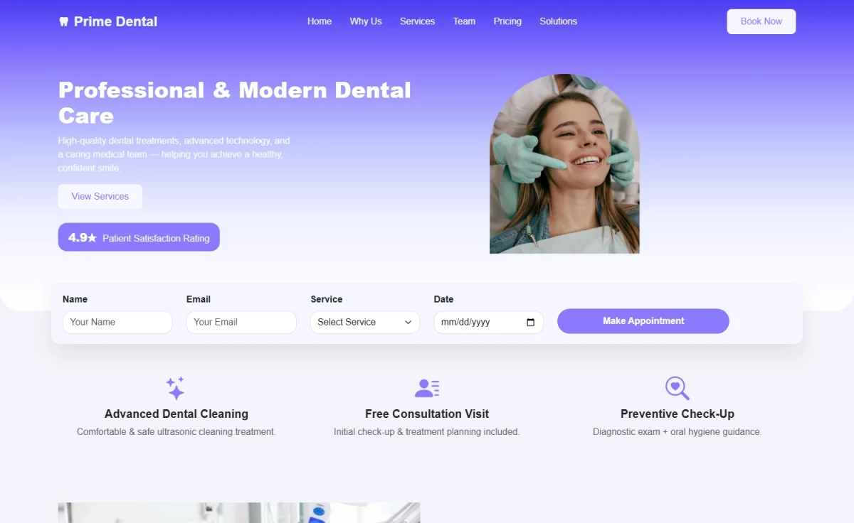 PrimeDental - Free Bootstrap 5 & HTML5 Dental Website Template - ThemeWagon