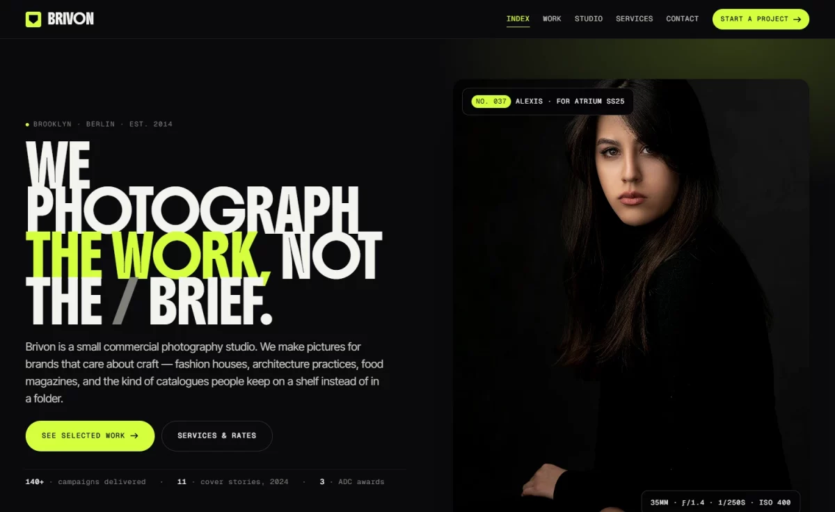 Brivon - Free HTML5 & CSS3 Photography Website Template - ThemeWagon